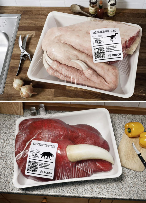 Fresh Stone-Age Meat: Juicy and Tender Dinosaur Legs, Sabertooth Filets ...